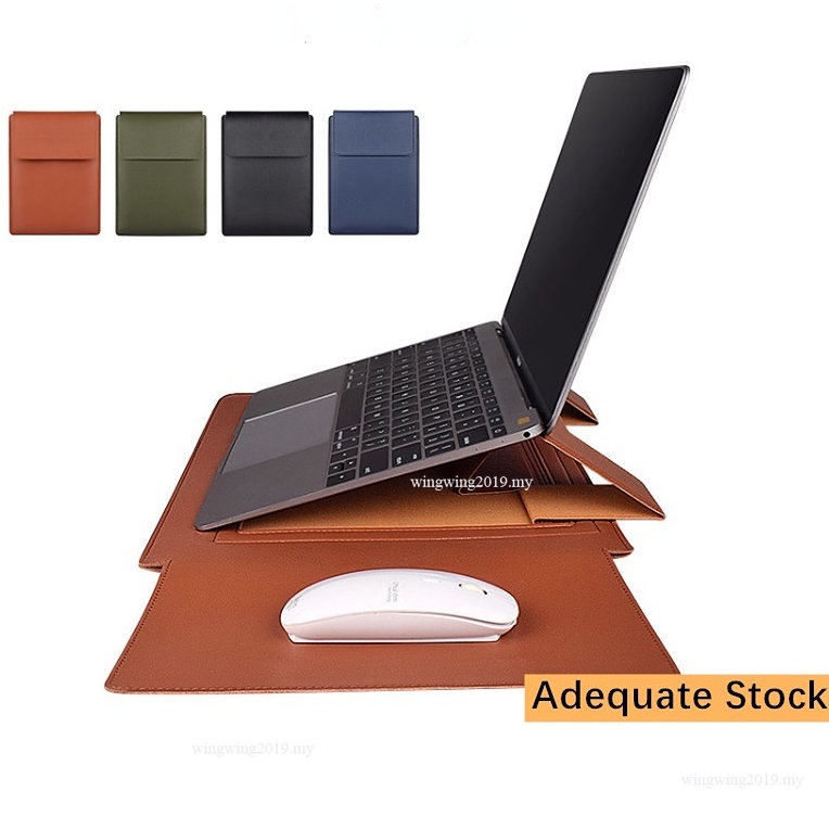 2 in 1 Laptop sleeve & Stand & mouse pad Leather Cover with holder ...