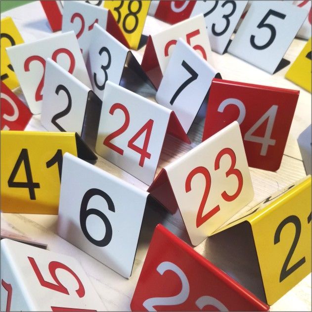 Acrylic Double-Sided Digital Table Number Plate Vertical Restaurant ...