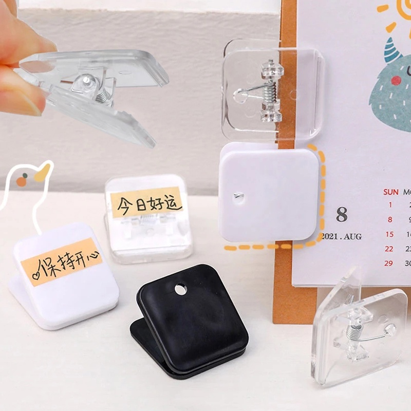 Simple Transparent Plastic Square Clip Ticket Holder Binder Clip Mini ...