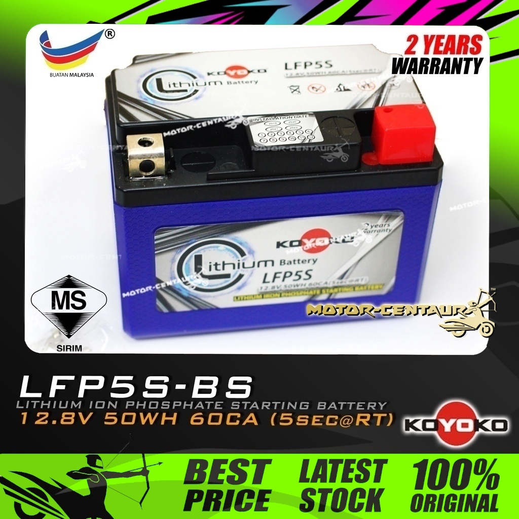 BATERI KOYOKO LITHIUM ION PHOSPHATE BATTERY LFP5S-BS YTZ5 GTZ4V YTZ5S ...