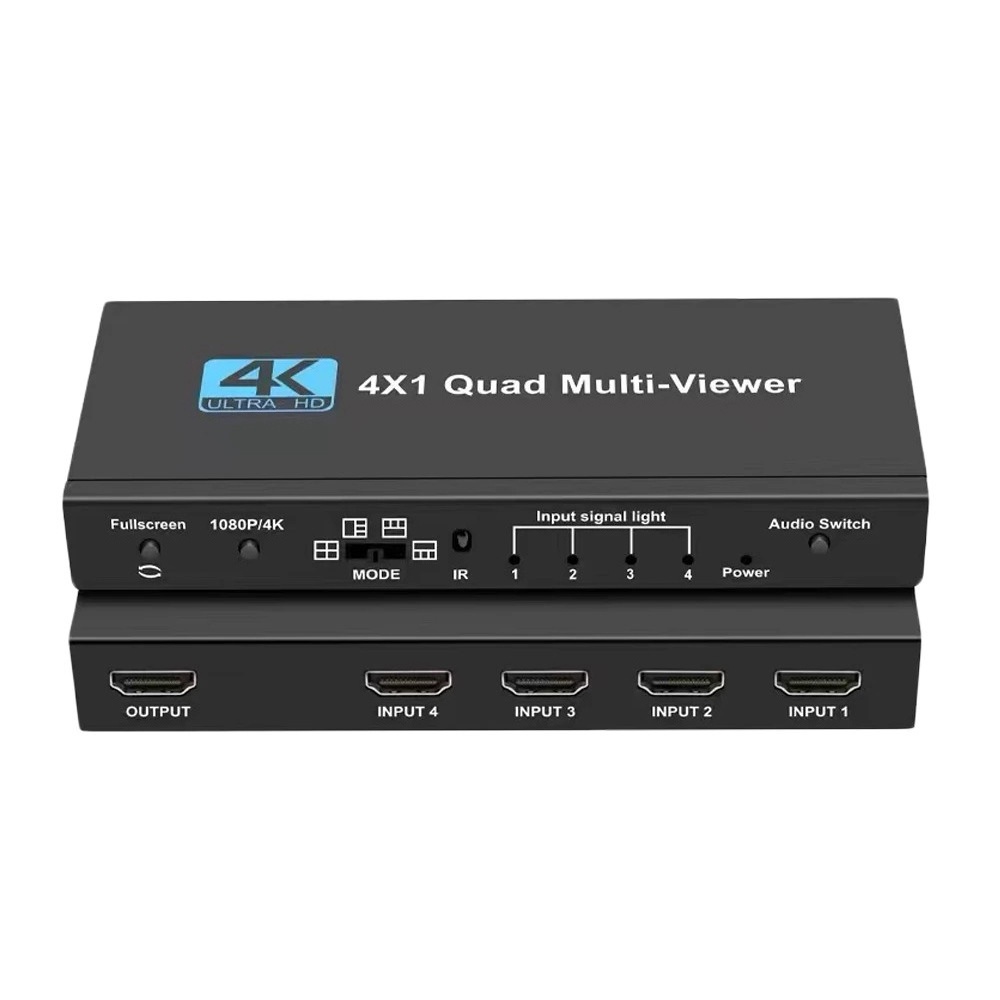 4K HDMI Multi-viewer Splitter Adapter 4X1 Quad Screen Viewer 4 In 1 Seamless HDMI Switcher ...