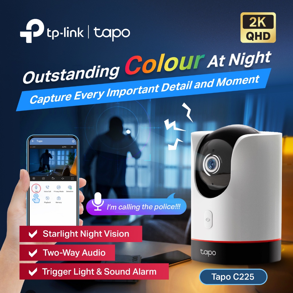 Tapo C225 4MP/2K Security AI CCTV With Smart Detection and Notification ...