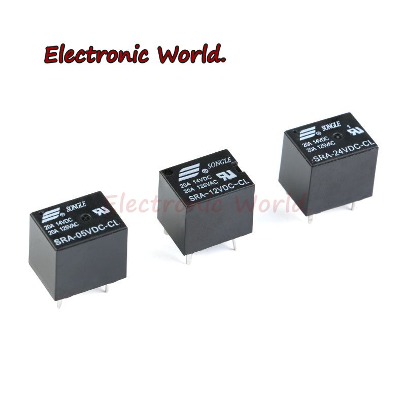 5Pcs Relays SRA-05VDC-CL 5V 12V 24V 20A 125VAC 5Pin T74 DC Power Relay ...