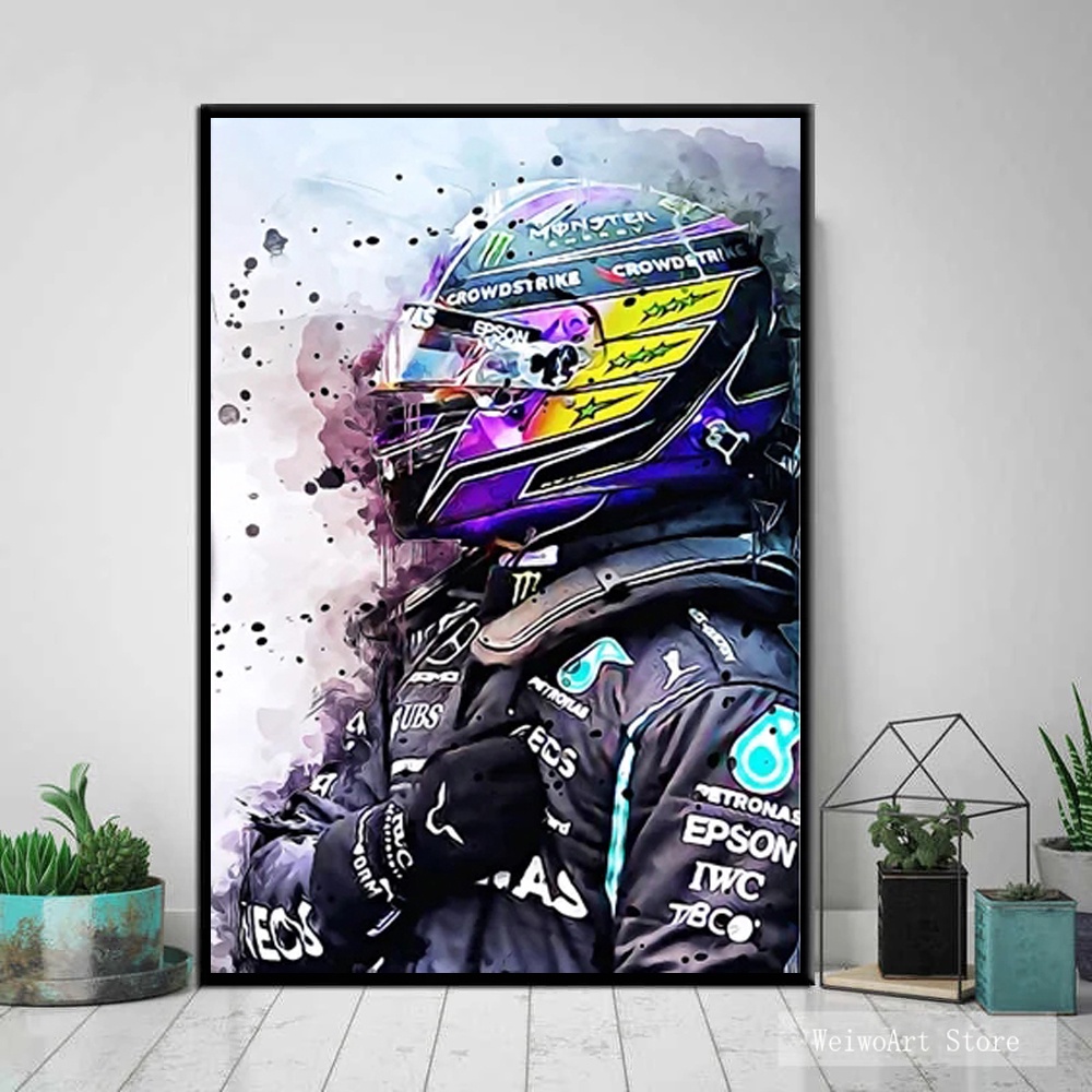 Lewis _ Hamilton F1 Poster Brazil 2021 Formula 1 Racing Car Canvas ...