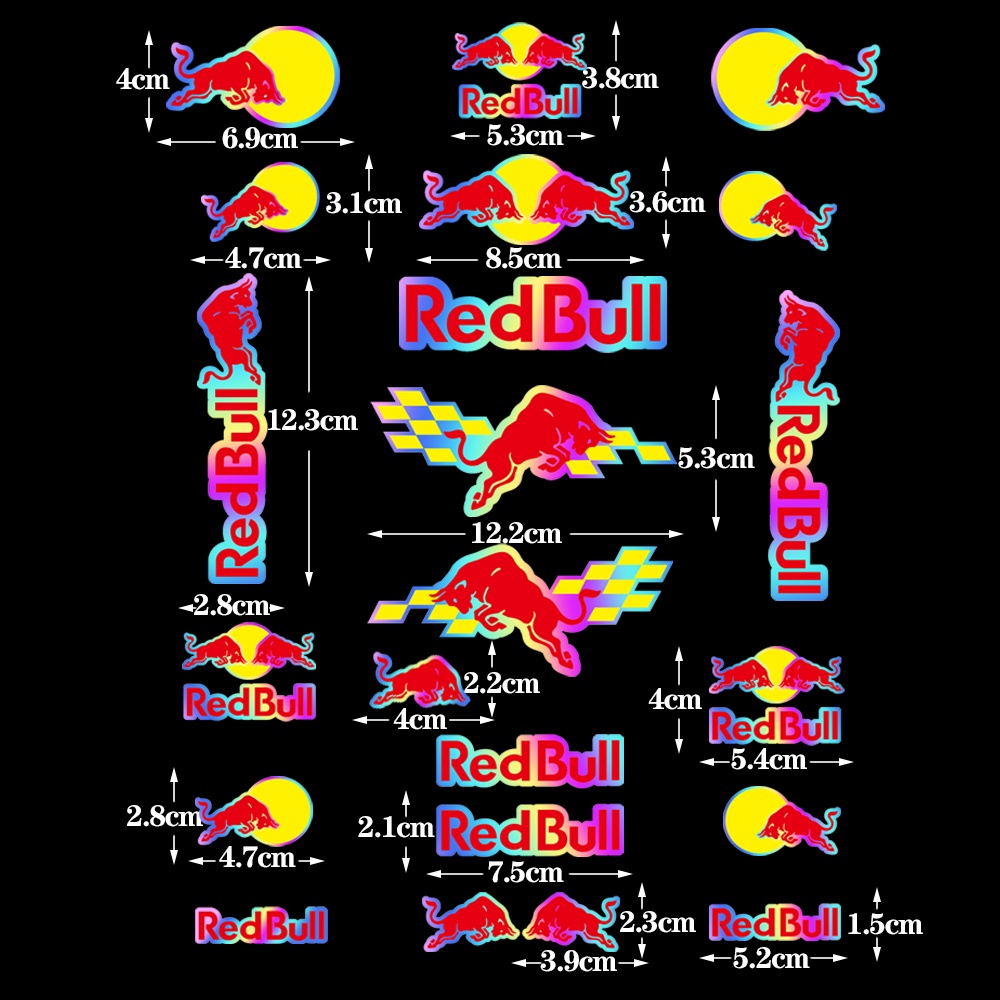 Red Bull Sponsor Sticker Motorcycle Modified Helmet Transparent Film ...