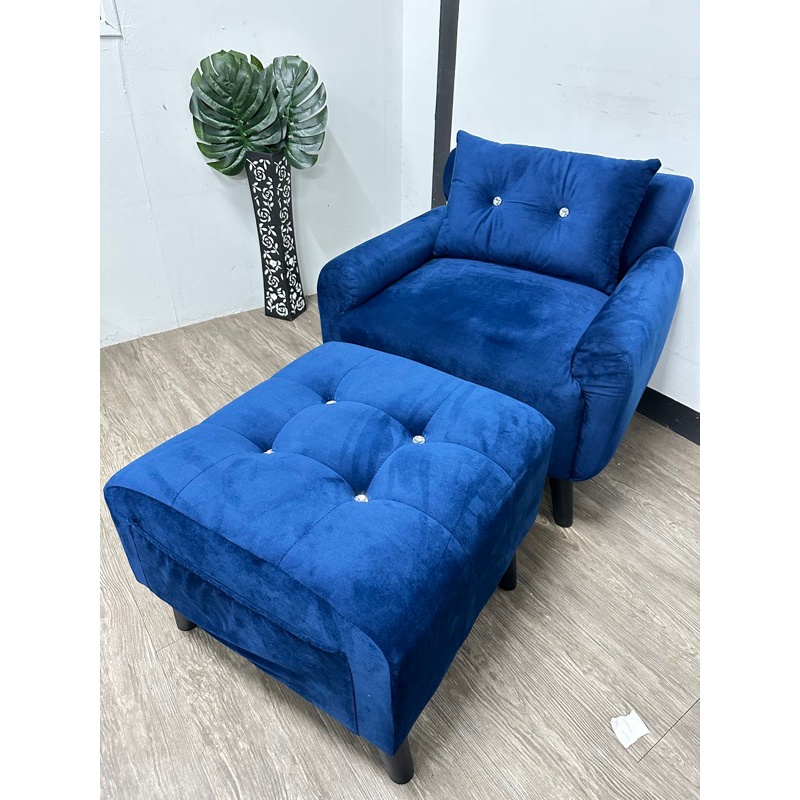 VC SINGLE DIAMOND VELVET SOFA 1SEATER ARM CHAIR ADULT SOFA+STOOL SET ...