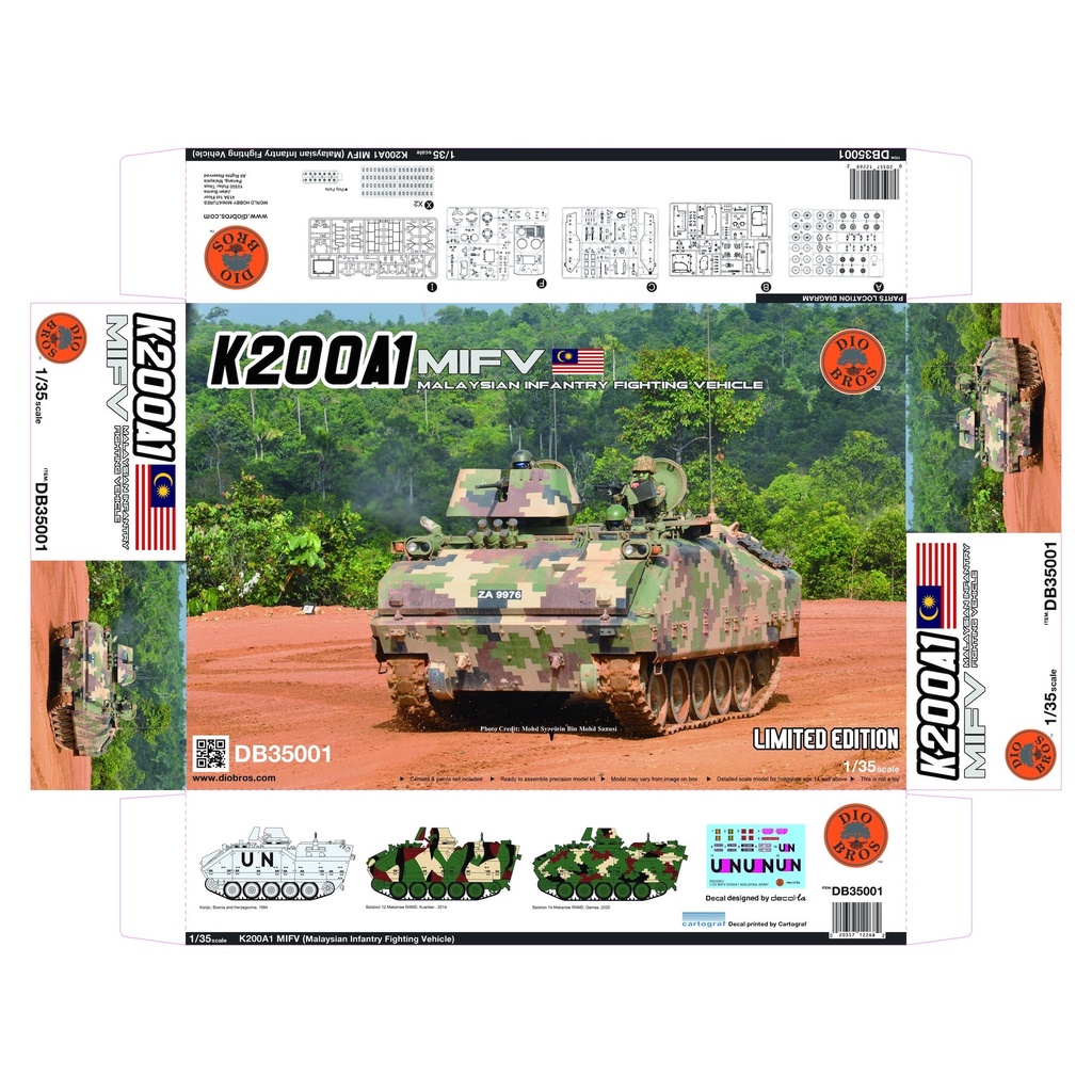 Diobros DB35001 1/35 K200A1 Malaysian Infantry Fighting Vehicle MIFV (PLASTIC MODEL KIT NOT ...