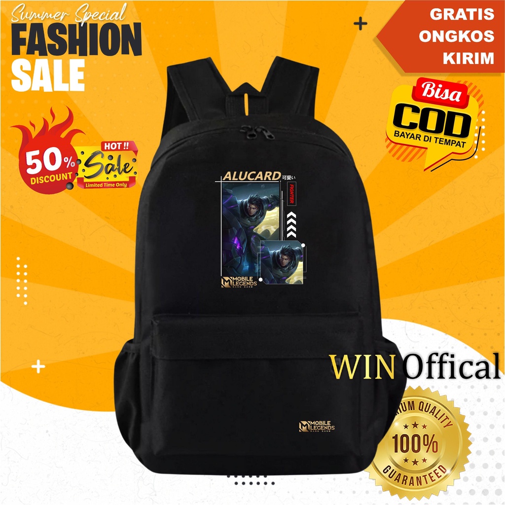 ML Mobile Legend Bag for Boys School Backpack Model Alucard Cartoon ...