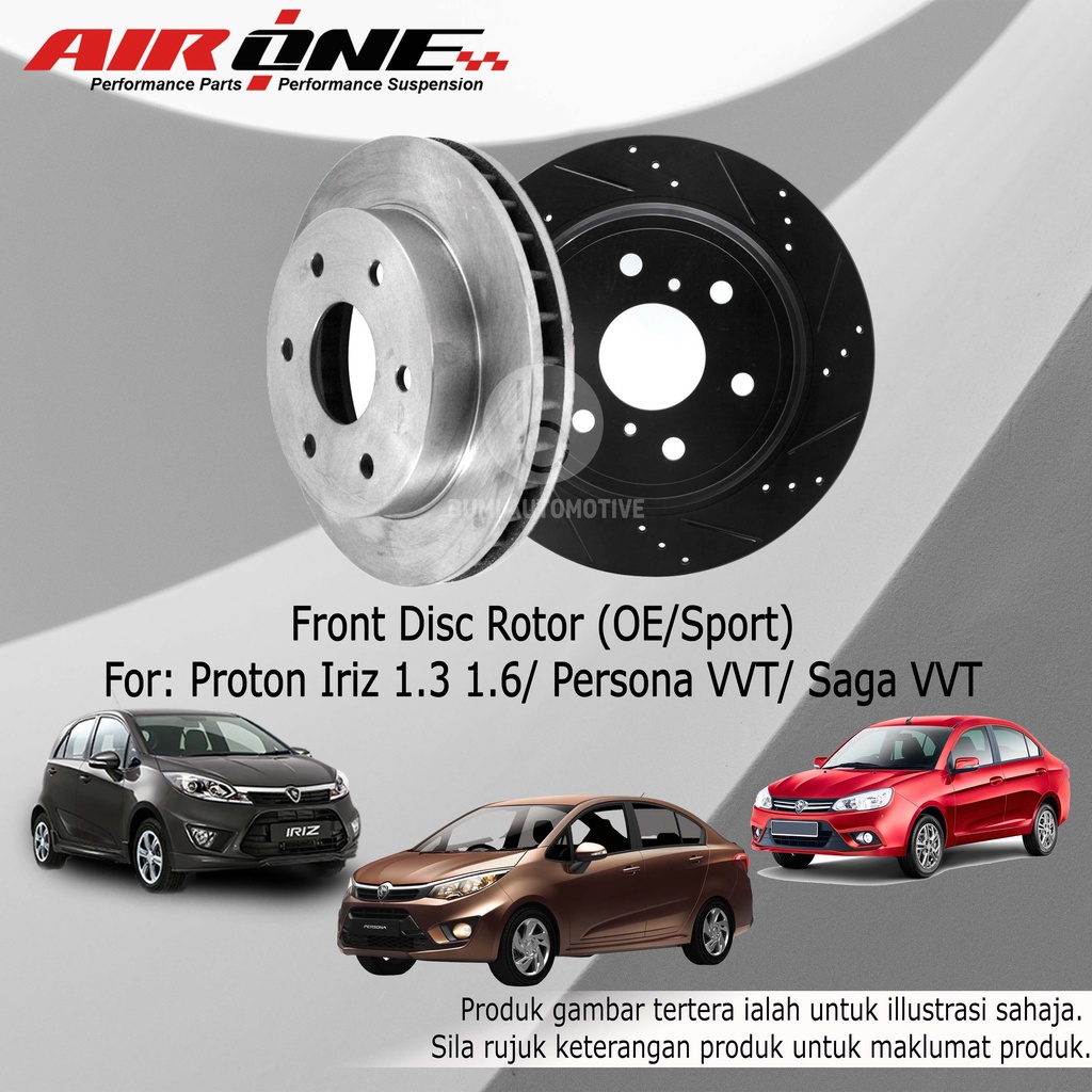 Proton Iriz / Persona VVT / Saga VVT Front (Depan) Disc Rotor Racing ...