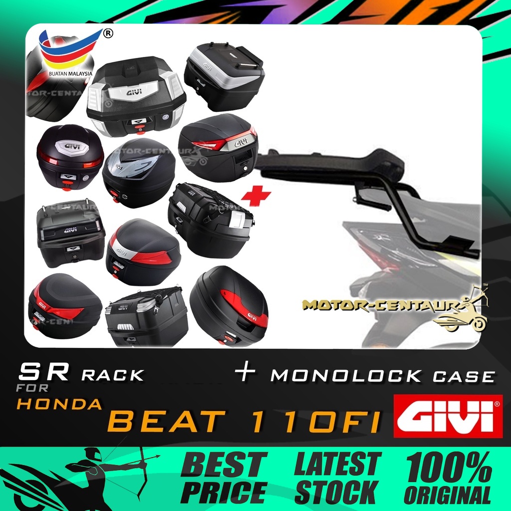 SET KOMBO KOTAK/BOX GIVI B27/B270/B32/B33/B42/B45/E43 TOP CASE + GIVI HONDA BEAT 110FI SR ...