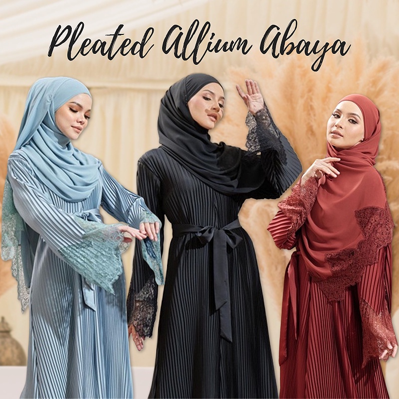 Abaya Cloak Jubah Baju raya 2025 Muslimah Dress Lace Plain Premium ...