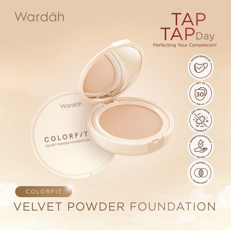 Wardah Colorfit Velvet Powder Foundation SPF20 PA+++ 11g | Bedak Padat ...