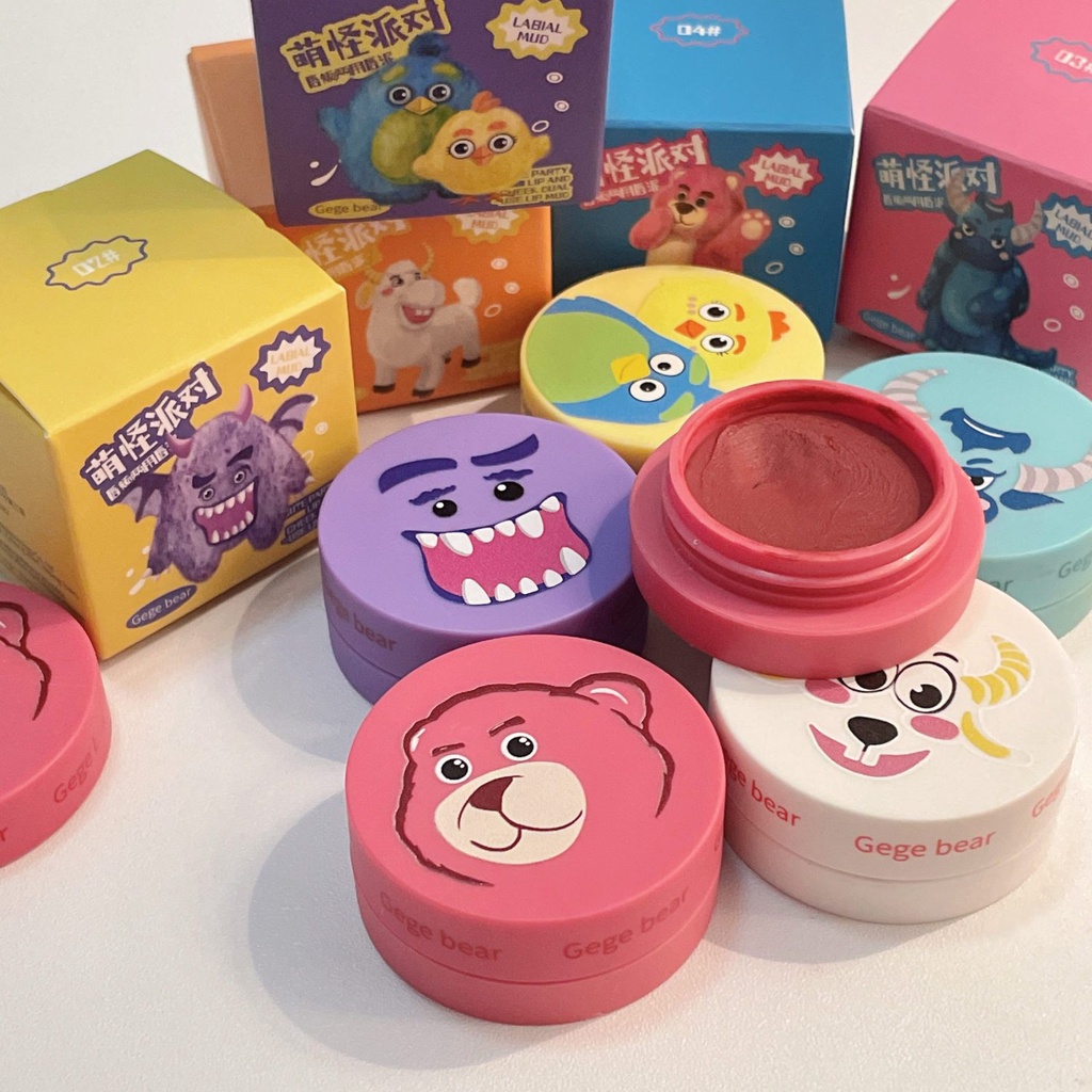 Gege Bear Pomeranian Mengguai Party Filling Lip Mud Matte Velvet Does Not Fade Lipstick | Shopee ...