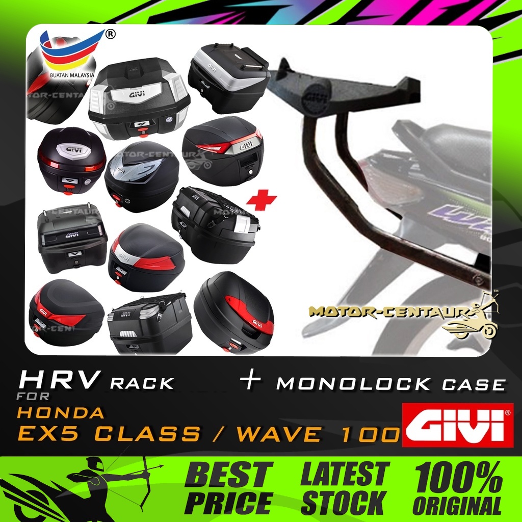 SET KOMBO KOTAK/BOX GIVI B27/B270/B32/B33/B42/B45/E43/E250 TOP CASE + HONDA WAVE100, EX5 CLASS ...
