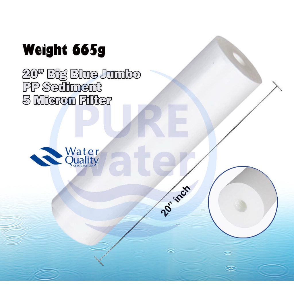 20" Big Blue Jumbo PP Sediment 5 Micron Water Filter Cartridge | Shopee ...