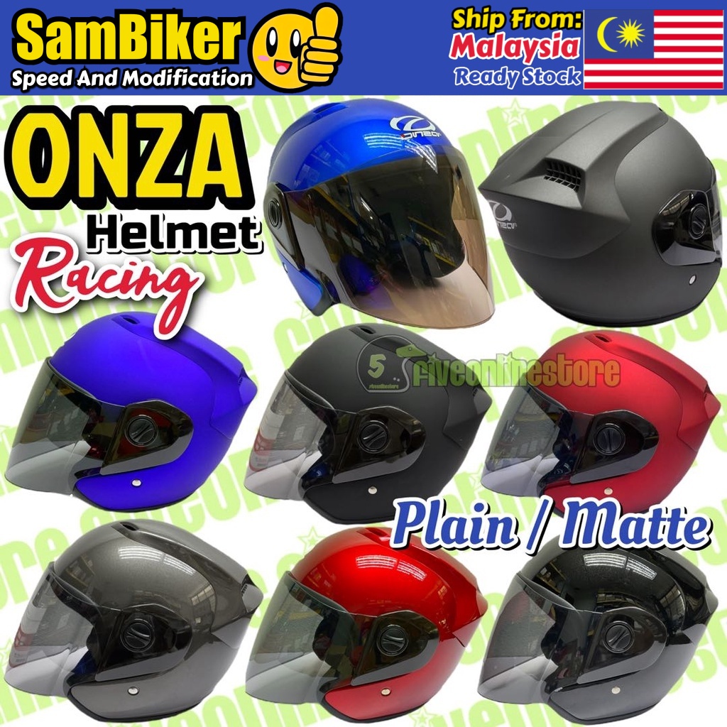ONZA Motor Helmet Same KHI Design With Visor SIRIM Approved Plain Matt ...