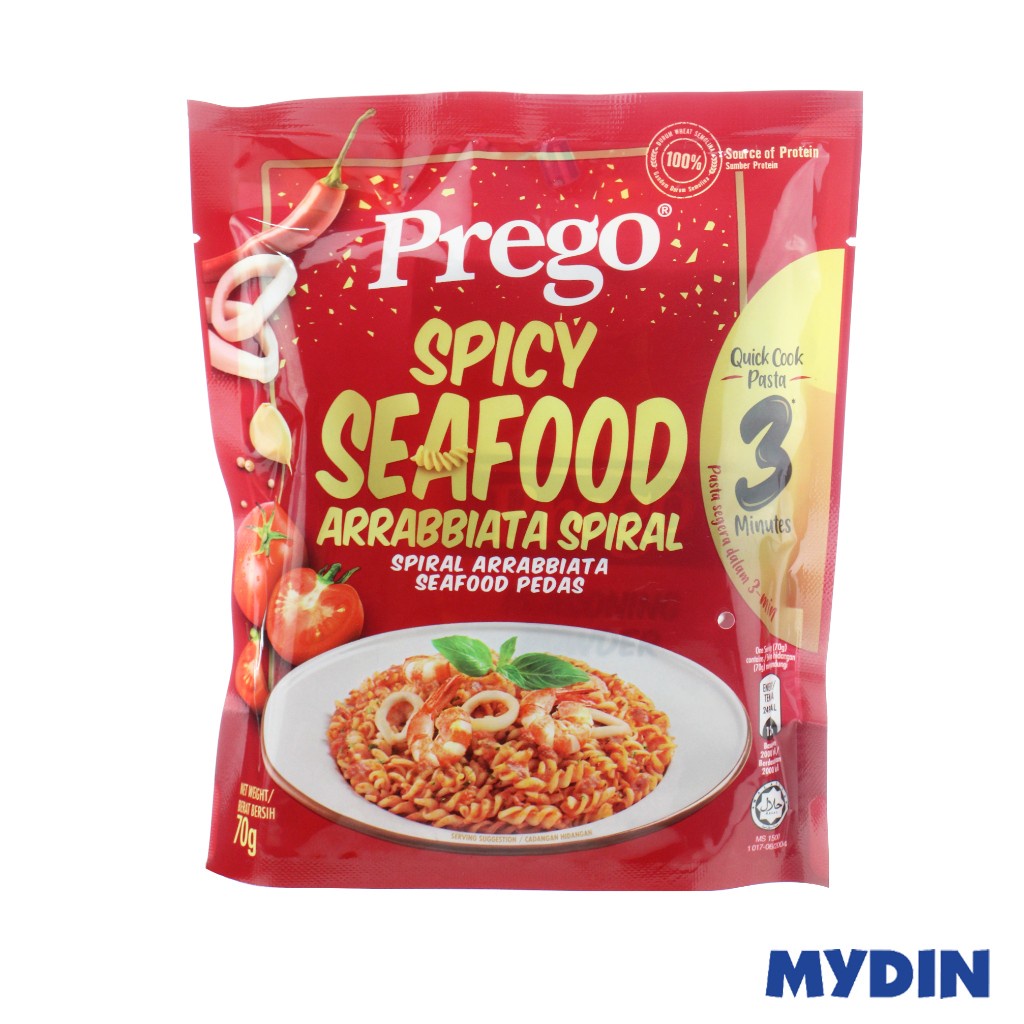 Prego Quick Cook Dried Pasta Spicy & Seafood (70g) | Shopee Malaysia