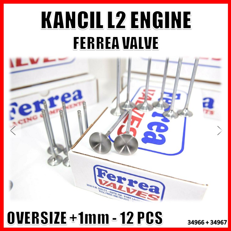 Daihatsu Mira L2 Kancil Engine Valve Oversize Ferrea 6000 Series ...