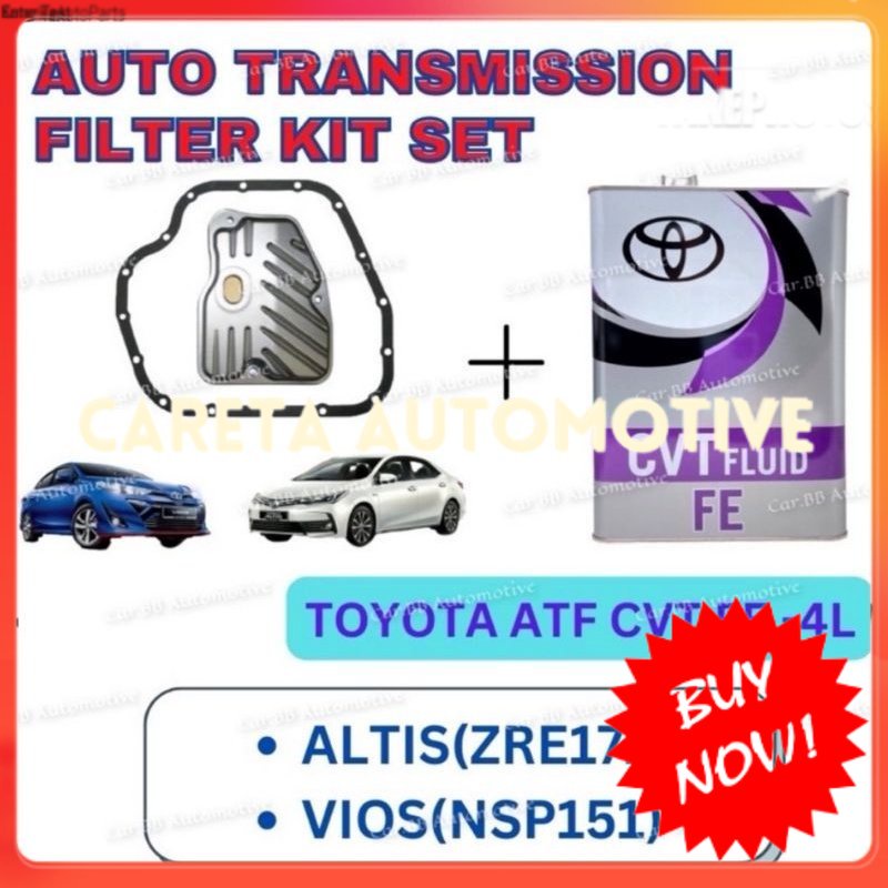 【JAPAN Quality 】Auto Transmission Filter kit set + TOYOTA ATF CVT FE 4L ...