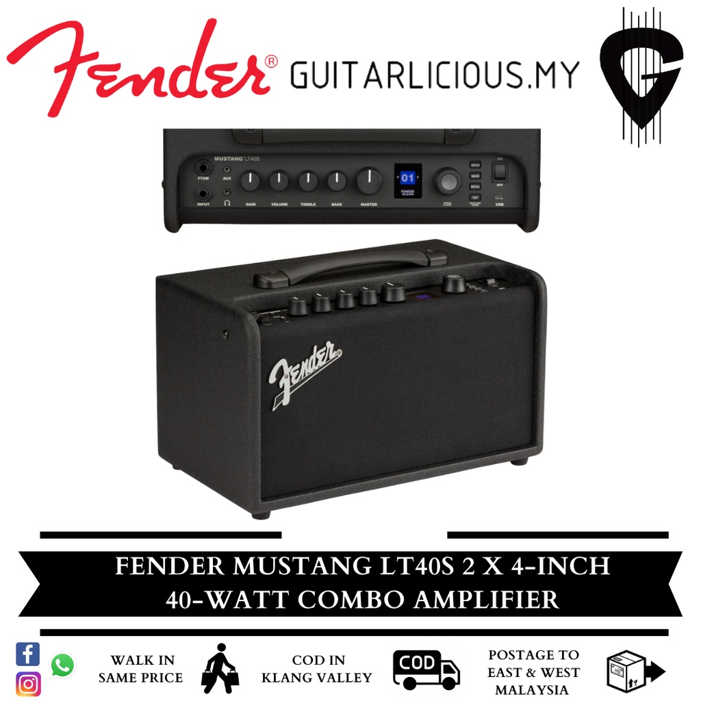 FENDER Mustang LT40S 2 x 4-inch 40-watt Modelling Combo Amp ( Mustang ...