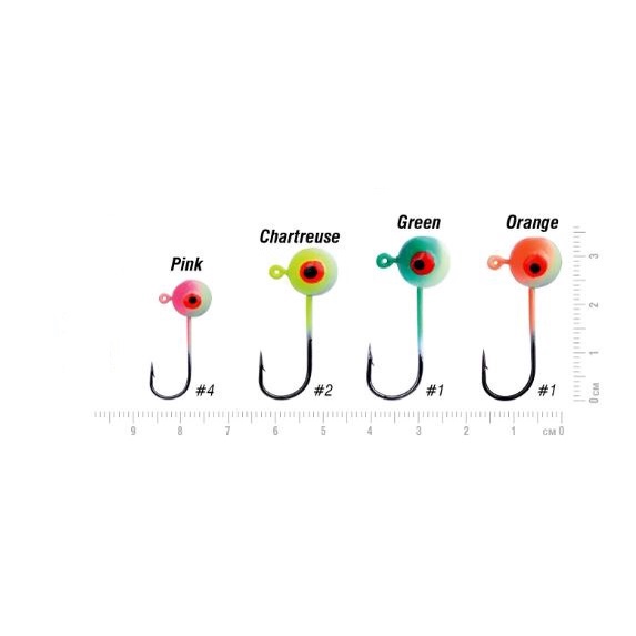 Seahawk Lures Gruppy Luminous Jig Head l 90-Degree Head Design + 4 ...