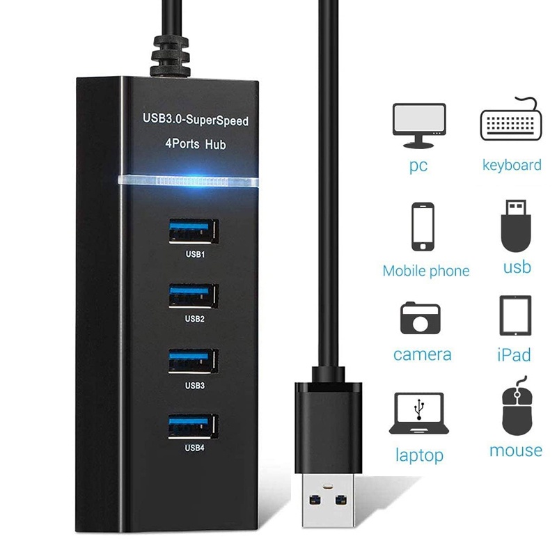 Multi USB Hub 3.0 Extension Cable Splitter Port Hub Extender 4 Port ...