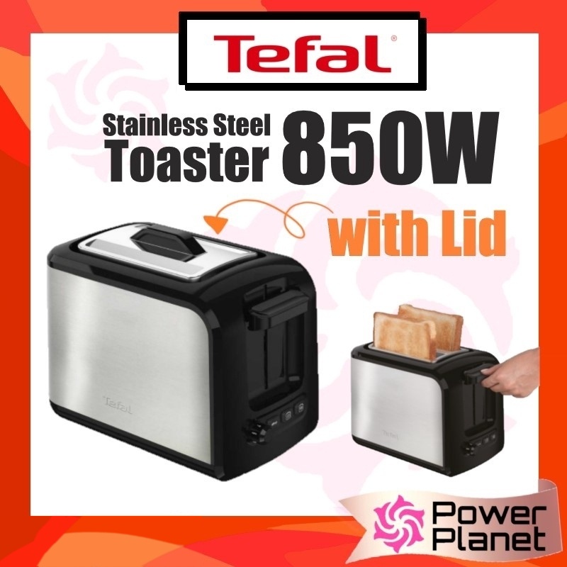 Tefal Toaster TT410D 2 Slices Stainless Steel Express Toaster with Lid ...