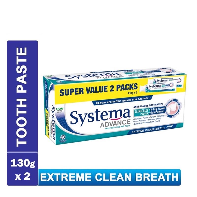 SYSTEMA TOOTHPASTE 130G X 2 - EXTREME CLEAN BREATH | Shopee Malaysia