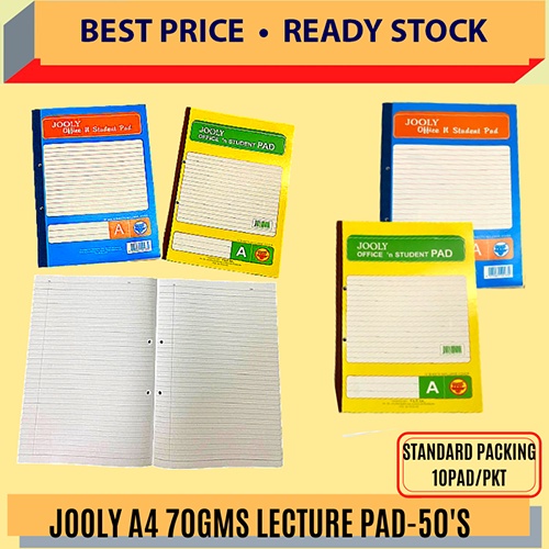 JOOLY A4 70GMS LECTURE PAD 72'S /LECTURE PAD / 70GMS / A4 LECTURE PAD ...