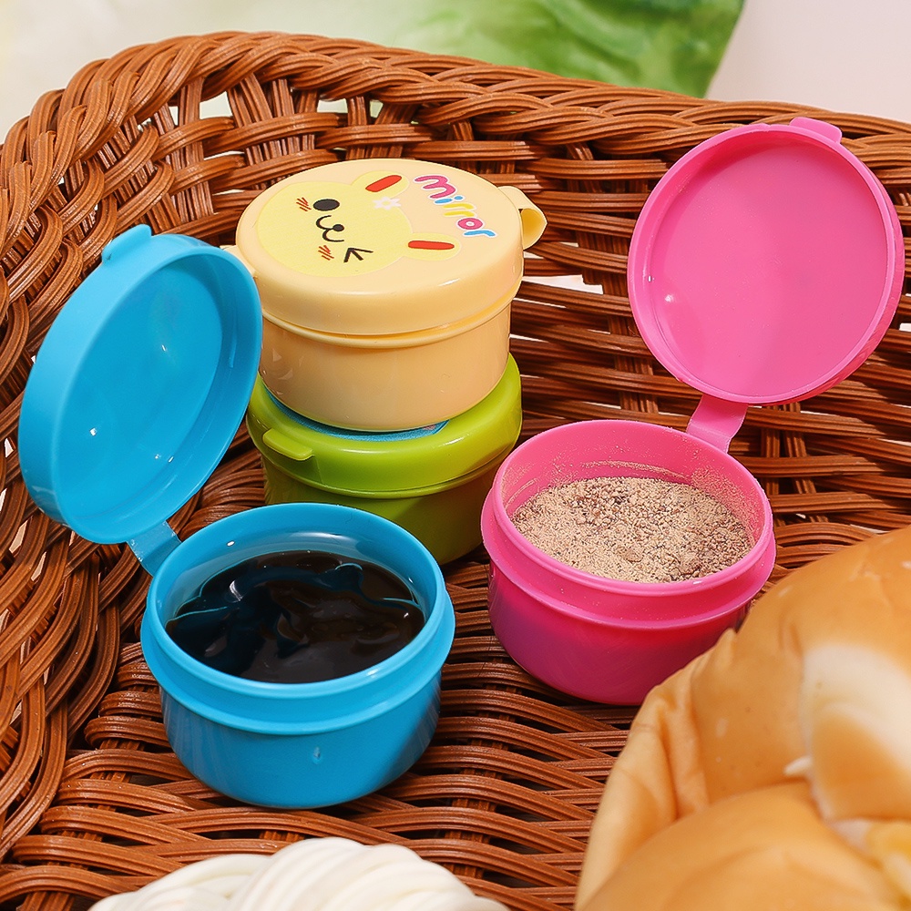 Portable PP Sauce Bottle Round Condiment Bottle Kids Lunch Bento Favor ...