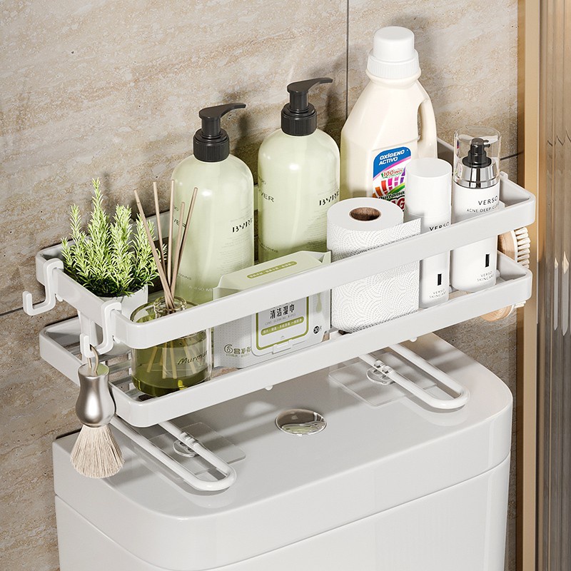 No Drilling Toilet Tank Rack 1-2 Layer Toilet Rack Toiletries Storage ...