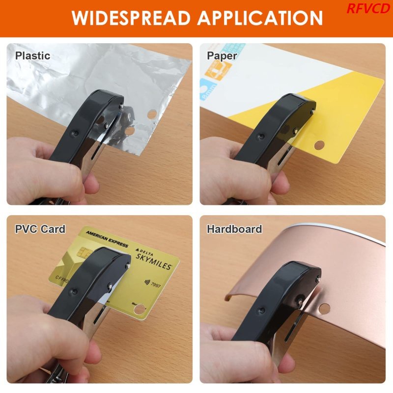 Heavy Duty Hole Puncher Single Paper Punch Portable Hand Held Long Hole ...