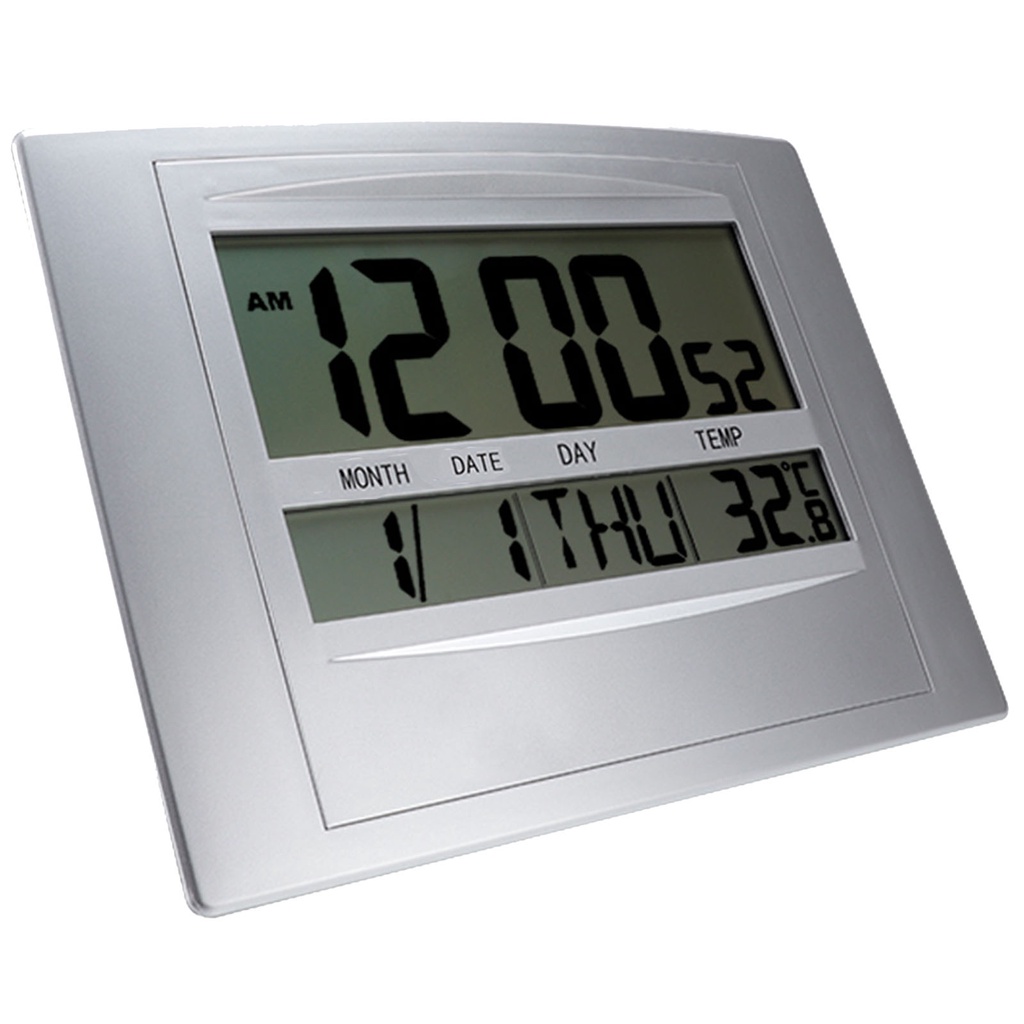 【L503】Digital Wall Clock Atomic Desk Alarm Large Display Battery ...