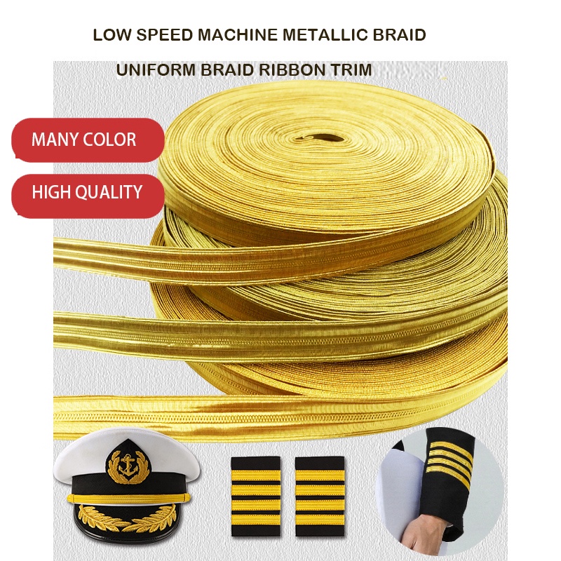 Golden Braid Epaulet stripe ribbon Suit Pilot Uniform Braid Bullion ...