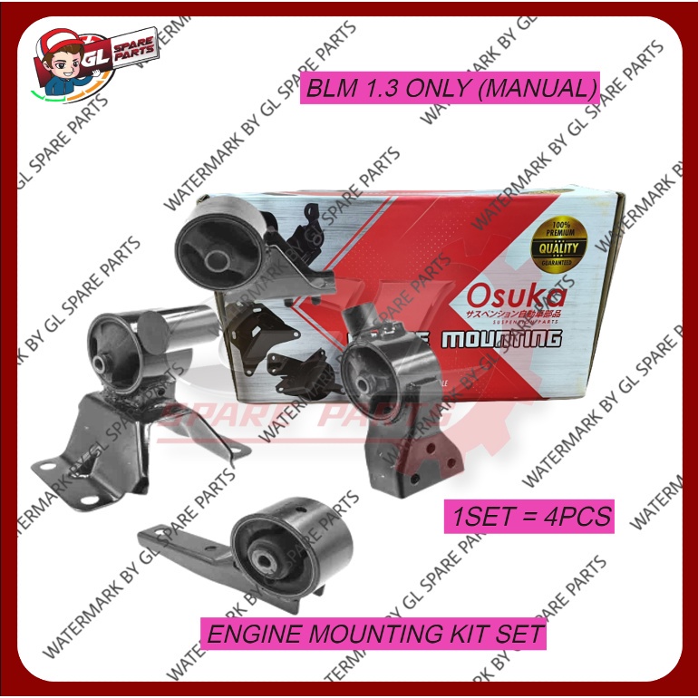ENGINE MOUNTING SET (MANUAL) PROTON BLM 1.3 / BLM 1.6 ENG MTG KIT SET (OSUKA) 1SET=4PCS | Shopee ...