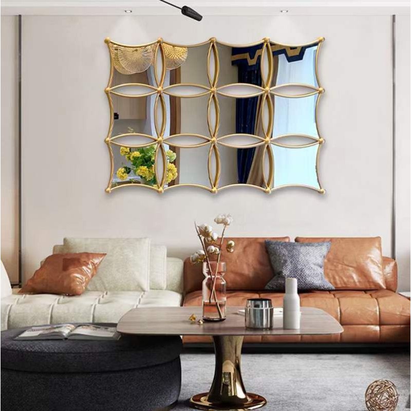 MODERN WALL DECO MIRROR CERMIN 3D IRON METAL HOLLOW | Shopee Malaysia