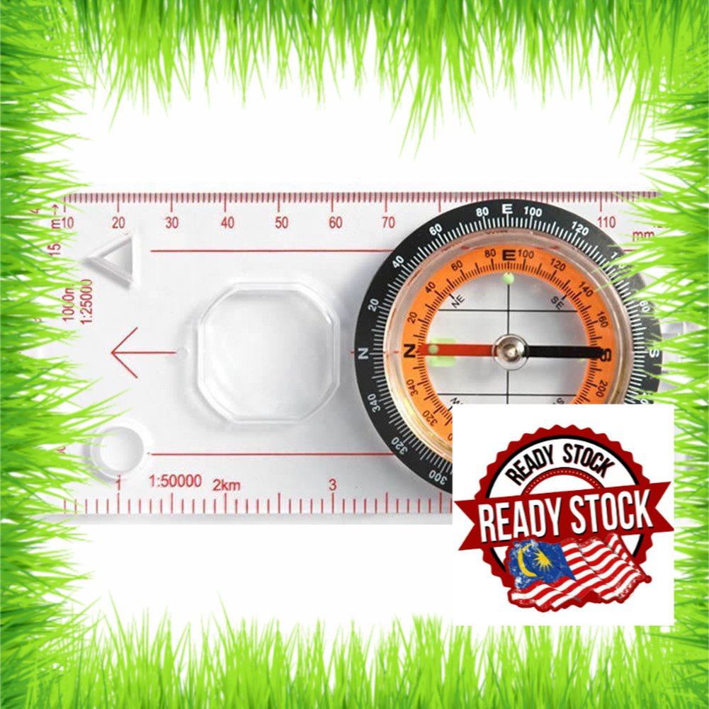 XXXXL Professional Portable Magnifying Compass Ruler Scale Scout Hiking ...