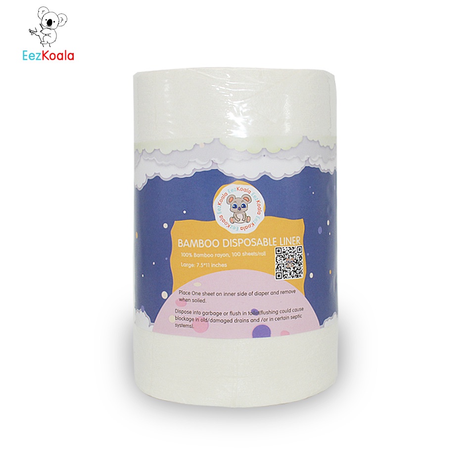 Bamboo Flushable Baby Nappy Cloth Liner,100 Sheets/Roll Biodegradable ...