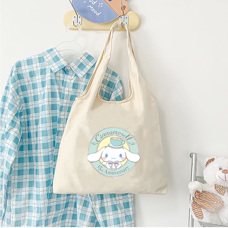 Cinnamoroll Cute Pattern Women Bag Canvas Vest Bag Cartoon Shopping Bag ...