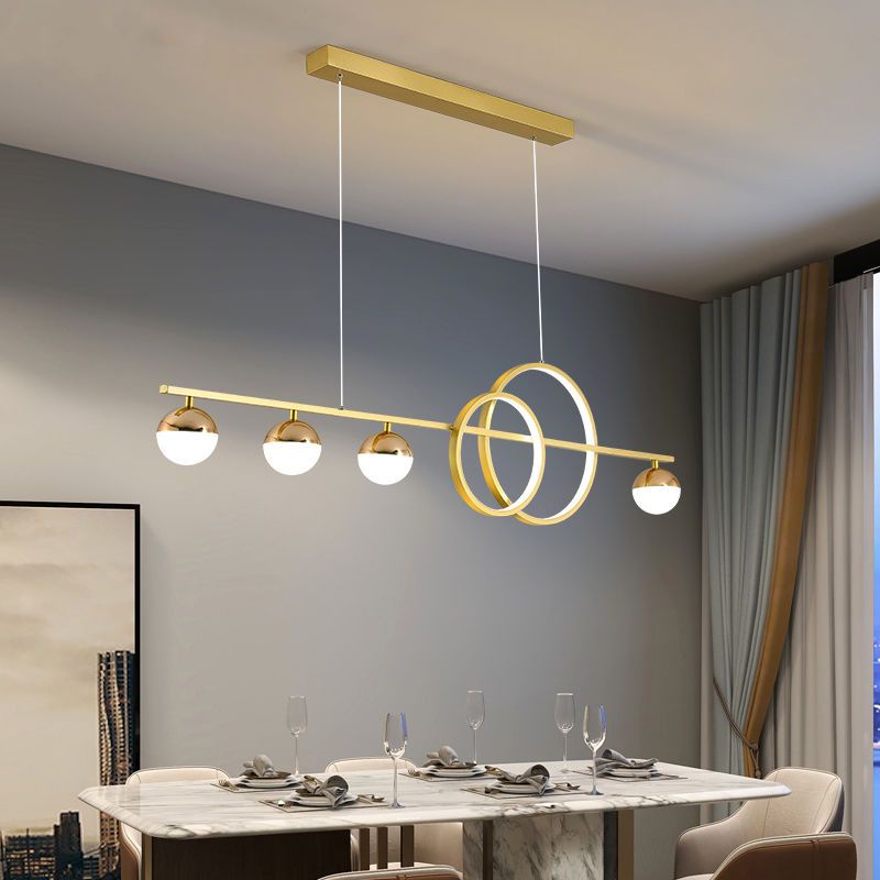 Nordic Light Luxury Rectangle Dining Table Lamp Creative 2023 New Bar ...