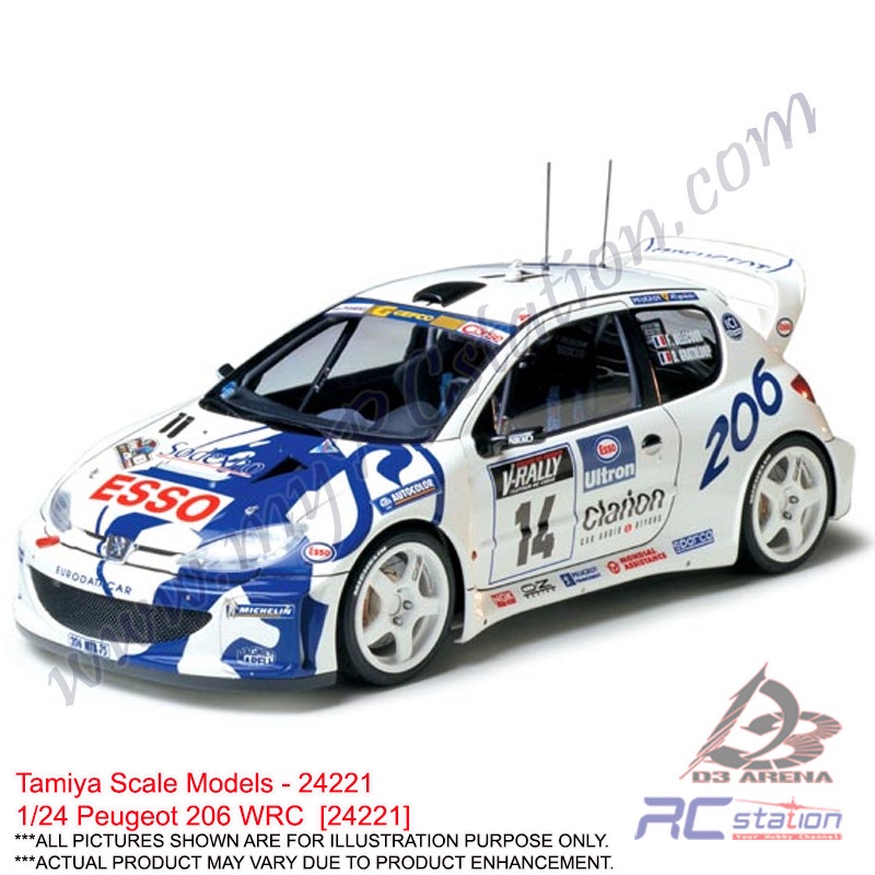 Tamiya Scale Models Motorcycle #24221 - 1/24 Peugeot 206 WRC [24221 ...