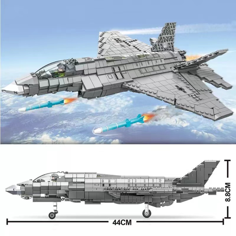 Military Plane Army Fighter Building Blocks WW2 F-35 Battle Jet ...