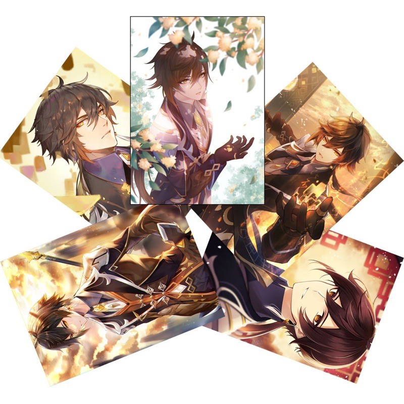 Poster a4 zhongli genshin impact 3-5 photos/ anime pictures zhongli ...