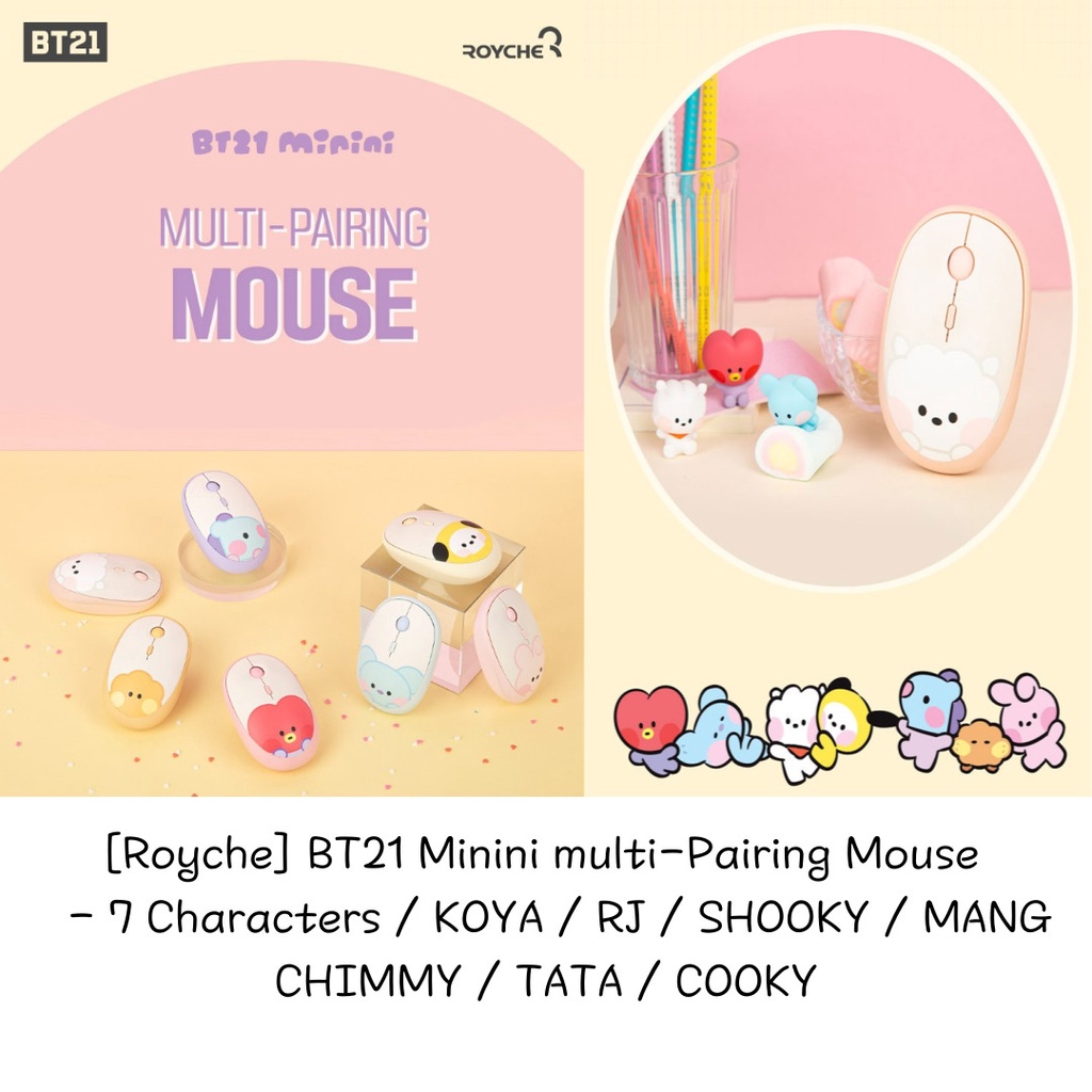 [ Royche ] BT21 Minini 7 characters Multi-pairing Mouse - BT21-TMS-4E ...