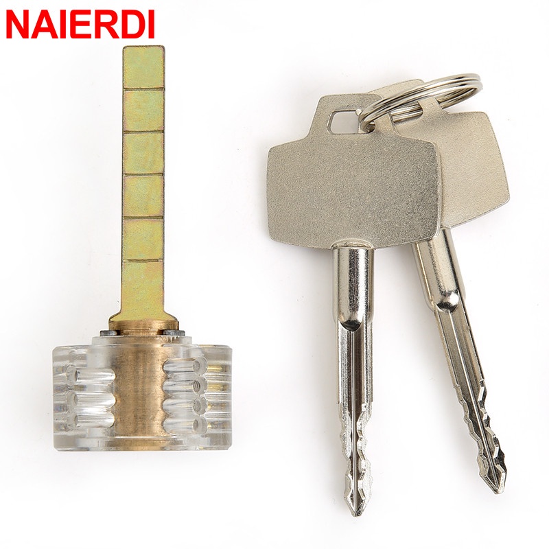 NAIERDI Visible Practice Padlock Copper Lock Pick Tools Transparent ...