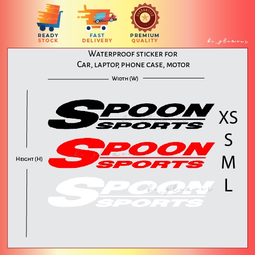 Spoon Sports Sticker honda vtec stiker waterproof pantulan cahaya Car ...