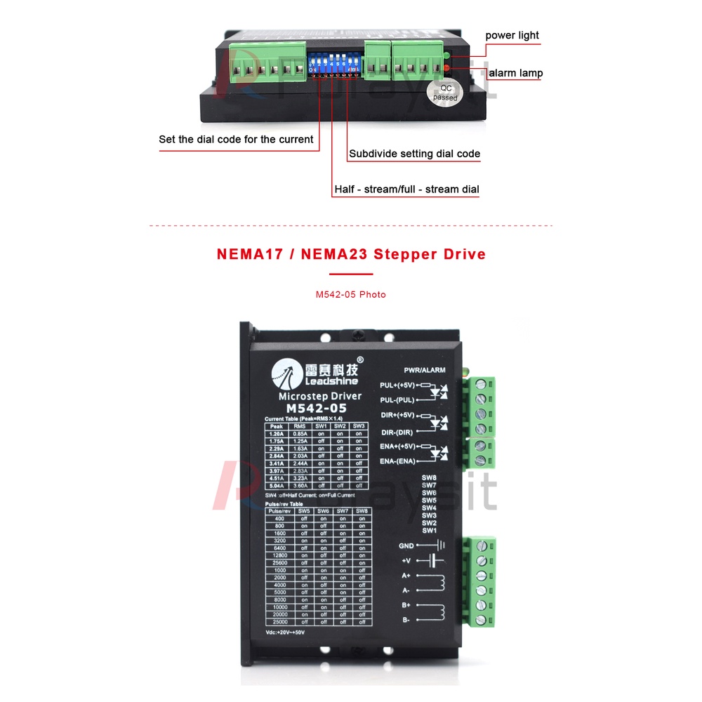 Puraysit M542-05 Leadshine NEMA17 NEMA23 2phase stepper motor driver ...