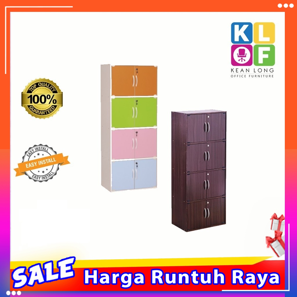 KLOF Almari 8 Pintu / Almari Serbaguna berkunci / 8 Door Storage Box ...
