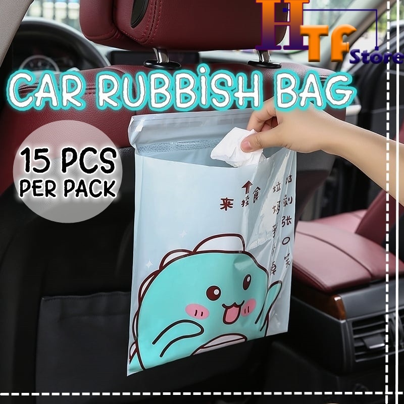 (15pcs/pack) Disposable Car Trash Bag Rubbish Stick Type Portable ...