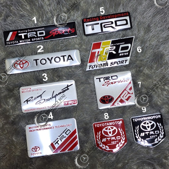 Alumunium EMBLEM STICKER LOGO TRD TOYOTA FORTUNER INNOVA YARIS ALPHARD ...